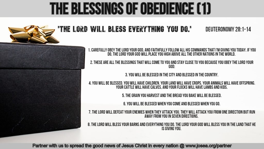 The Blessings of Obedience – Josea World Outreach